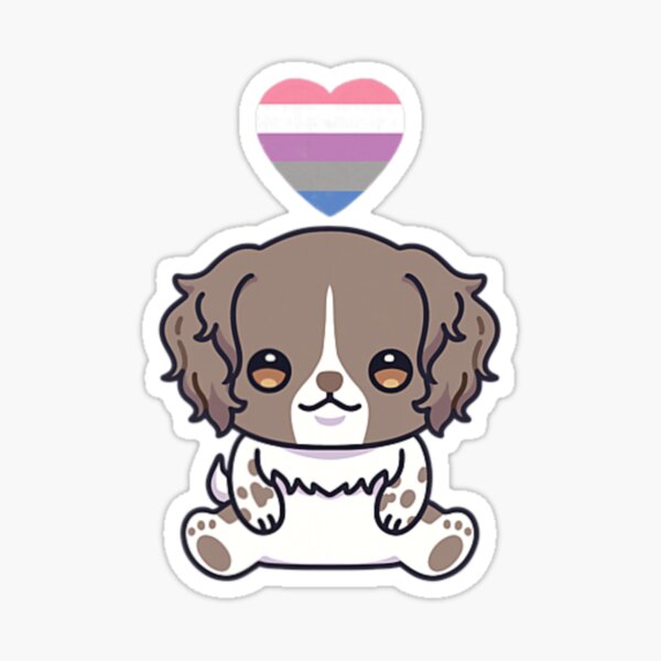 "Genderfluid English Springer Spaniel Dog Lgbtq Pride Flag" Sticker for ...