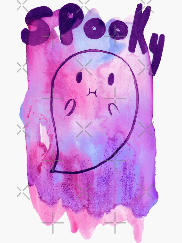 "Spooky Purple Watercolor Ghost" Sticker for Sale by SaradaBoru | Redbubble
