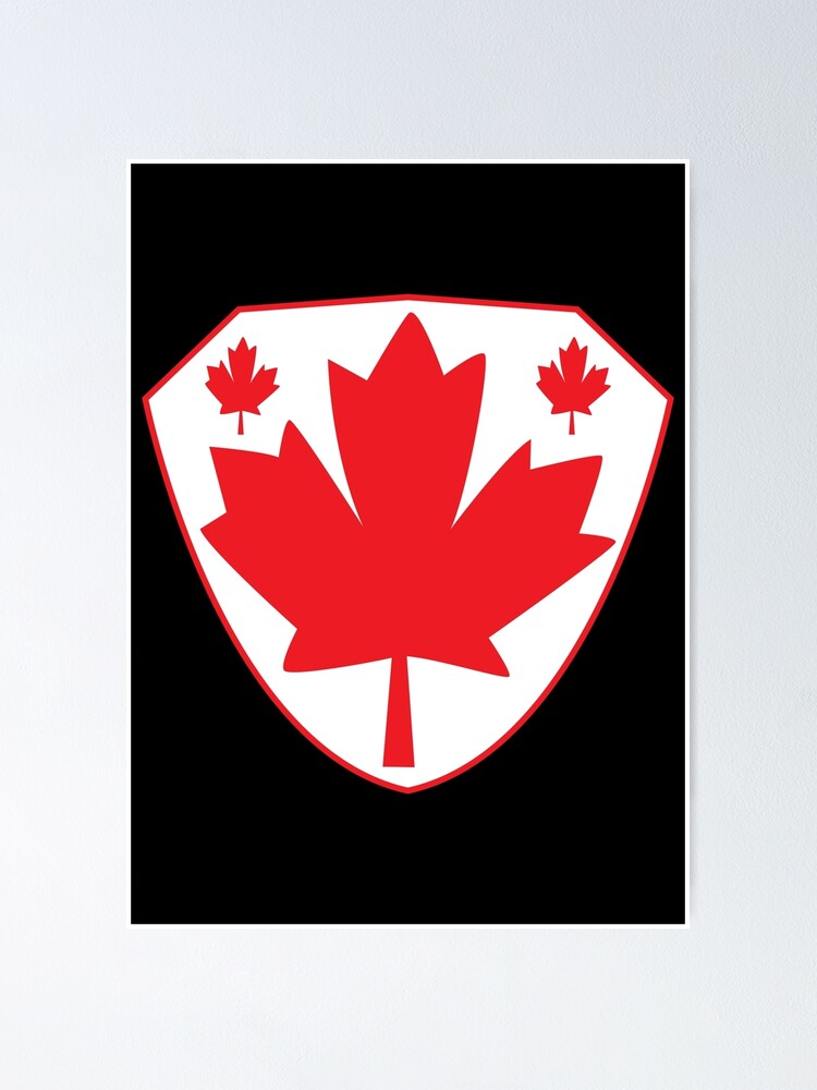 "Red & White Maple Leaf Logo" Poster for Sale by CosyArtPrints | Redbubble