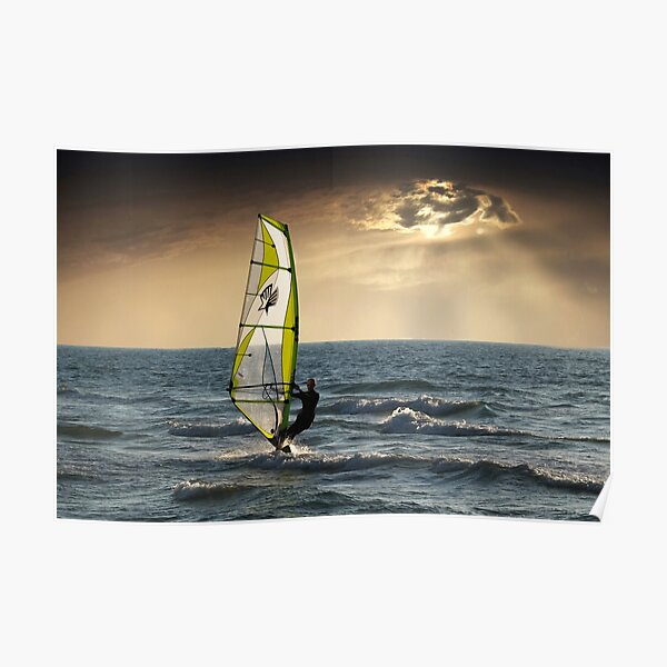 "windsurfing in the sunset" Poster for Sale by ydsdesigns | Redbubble