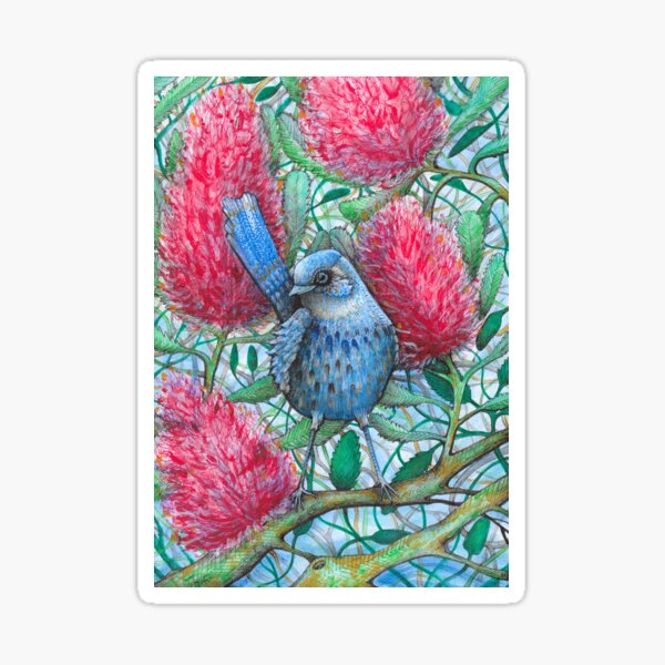 "True blue fairy wren " Sticker for Sale by melaniedann | Redbubble
