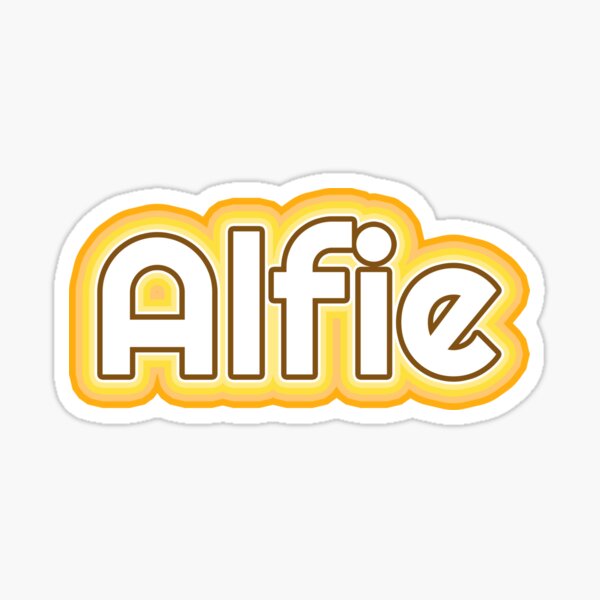 "Alfie Golden Glow Name" Sticker by inknames | Redbubble