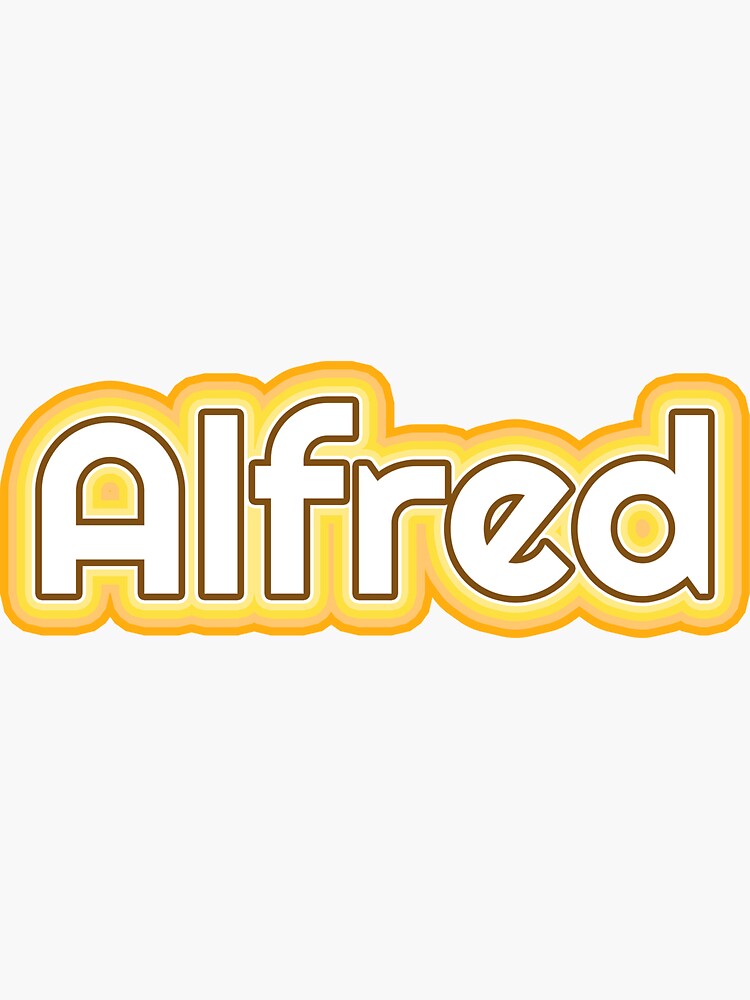 "Alfred Golden Glow Name" Sticker for Sale by inknames | Redbubble