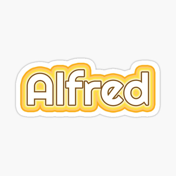 "Alfred Golden Glow Name" Sticker for Sale by inknames | Redbubble