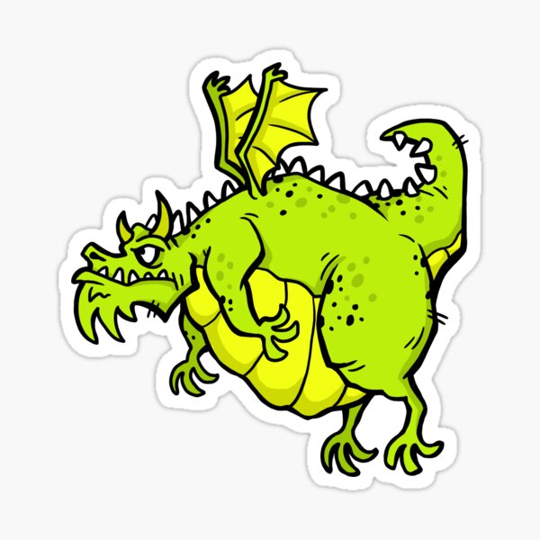 "Huff 'n' Puff The Dragon" Sticker by calvininnes | Redbubble