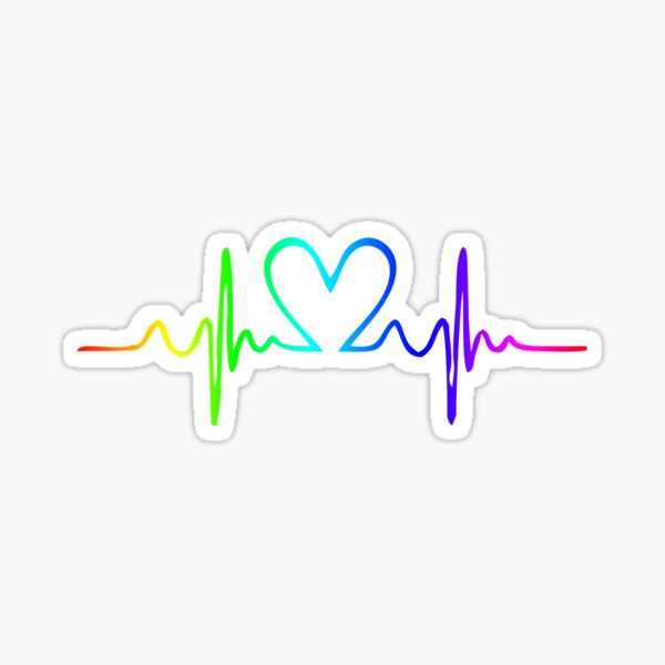 "LGBT Rainbow Heartbeat" Sticker for Sale by Kuvasz | Redbubble