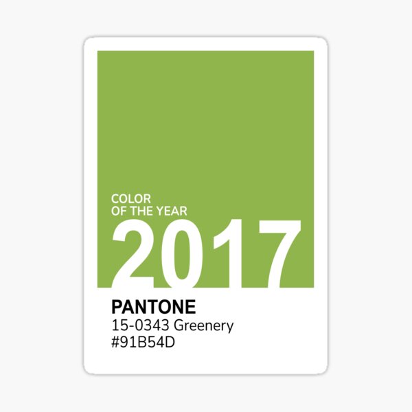 "Color Pantone of the Year 2017" Sticker for Sale by HuckleberryArts ...