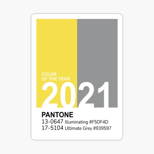 "Color Pantone of the Year 2021" Sticker for Sale by HuckleberryArts ...