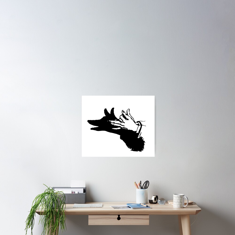 "Wolf hand shadow puppet illustration" Poster for Sale by Falle00 | Redbubble
