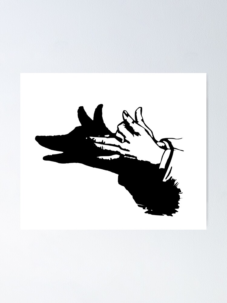 "Wolf hand shadow puppet illustration" Poster for Sale by Falle00 ...