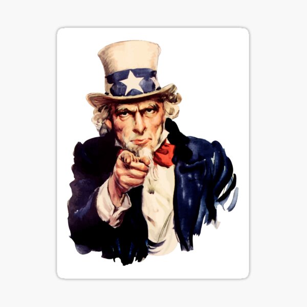 "Uncle Sam Pointing Finger Vector" Sticker for Sale by taiche | Redbubble