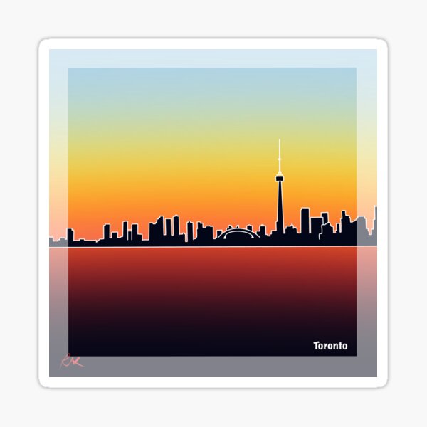 "Toronto skyline, canada. CN Tower" Sticker for Sale by roowheeley ...
