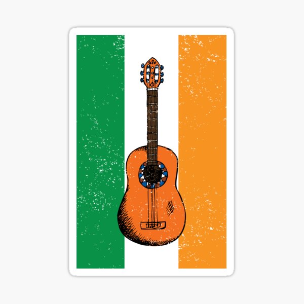 "Country Music Retro Vintage guitar Irlande" Sticker for Sale by ...
