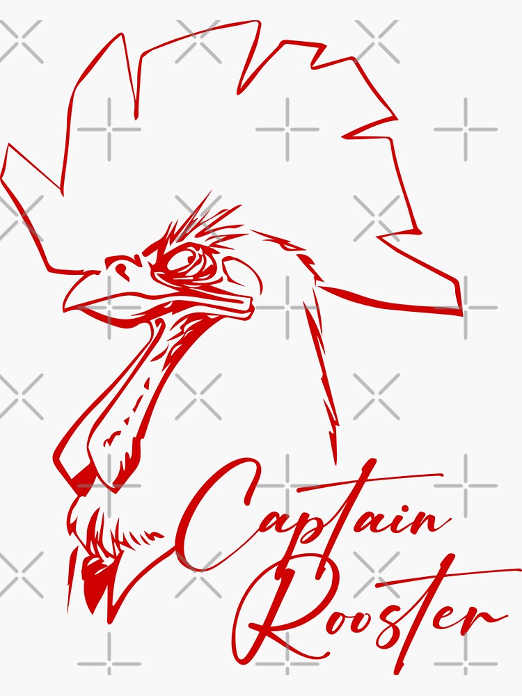"captain rooster funny tee" Sticker for Sale by quickkaart | Redbubble