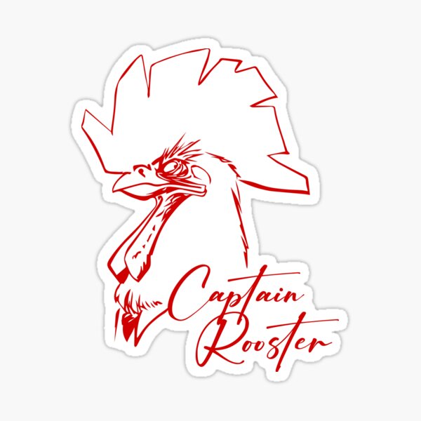 "captain rooster funny tee" Sticker for Sale by quickkaart | Redbubble