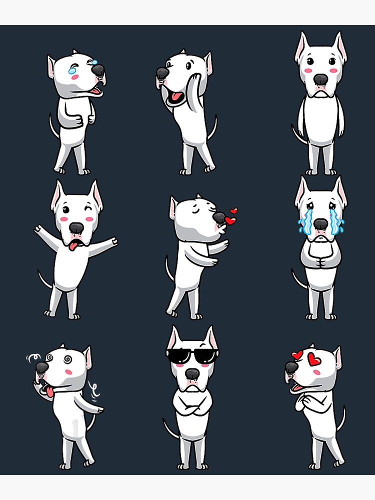 "Dogo Argentino Dog Emoticons" Poster for Sale by LoicPo | Redbubble