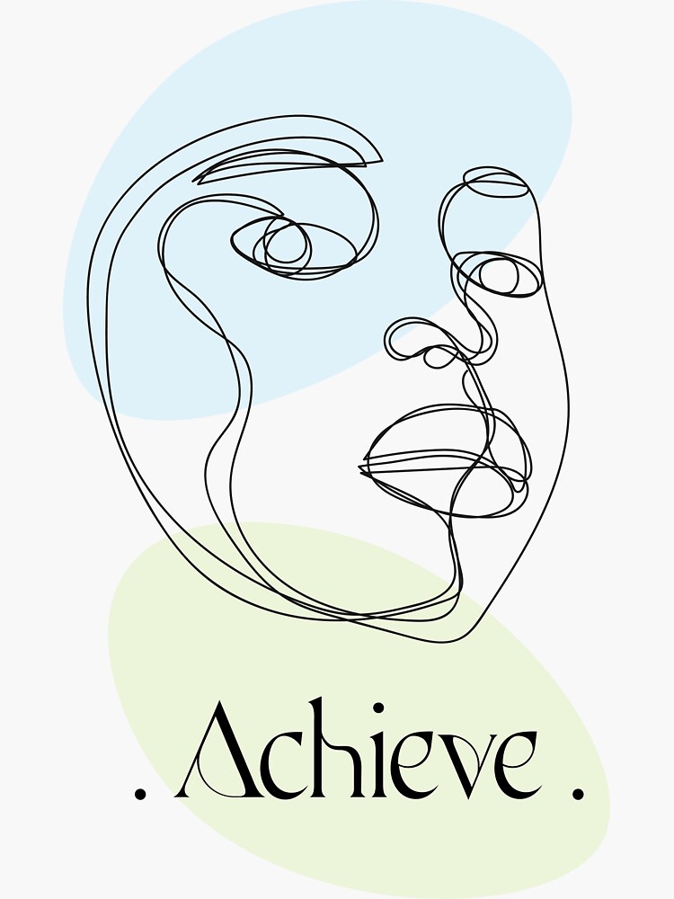"Achieve motivation lineart" Sticker for Sale by Khromospher | Redbubble