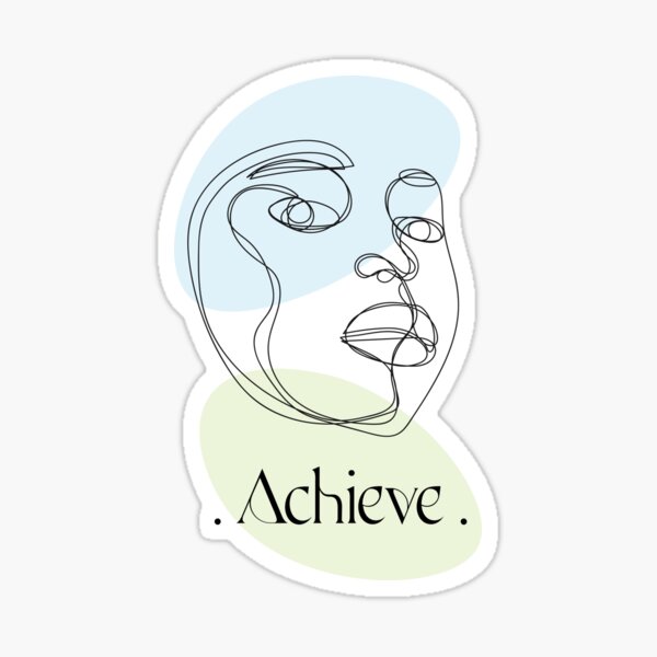 "Achieve motivation lineart" Sticker for Sale by Khromospher | Redbubble