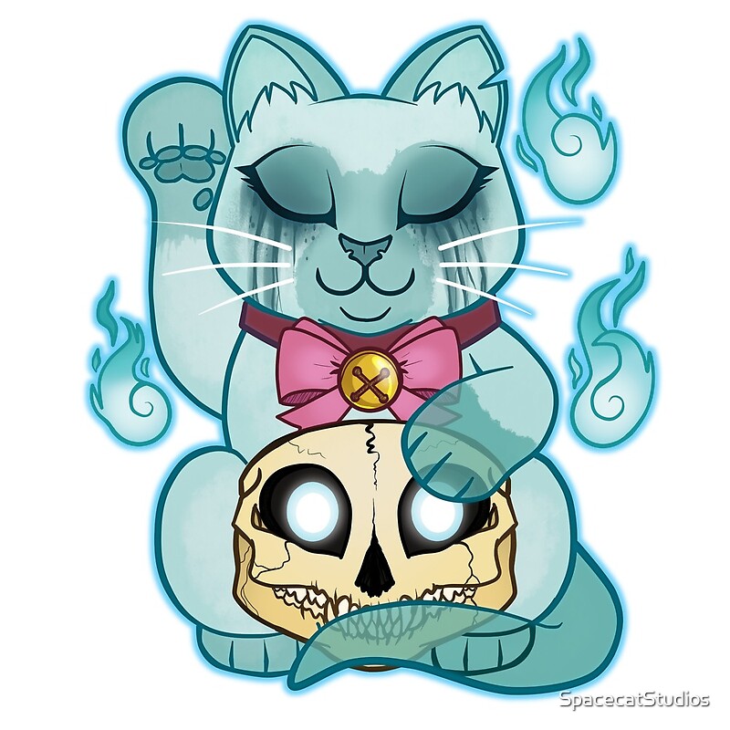 "Maneki-Neko: Ghost" by SpacecatStudios | Redbubble