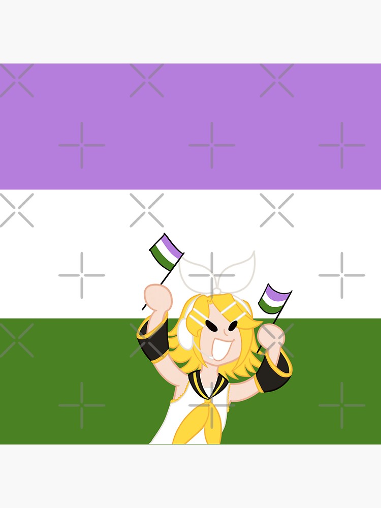 "Genderqueer Flag Rin Kagamine" Sticker for Sale by Vee-s-World-111 ...