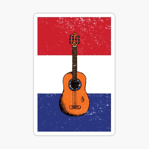 "Country Music Retro Vintage Guitar Netherlands" Sticker for Sale by ...