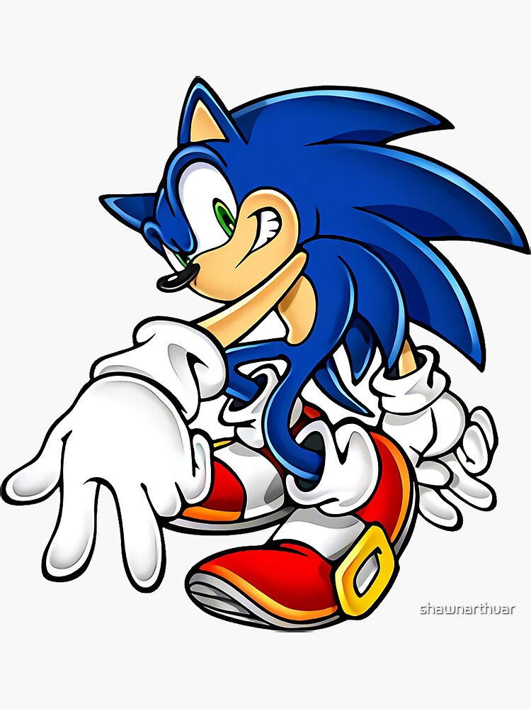 "Blue Hedgehog FAST RUN style" Sticker for Sale by shawnarthuar | Redbubble