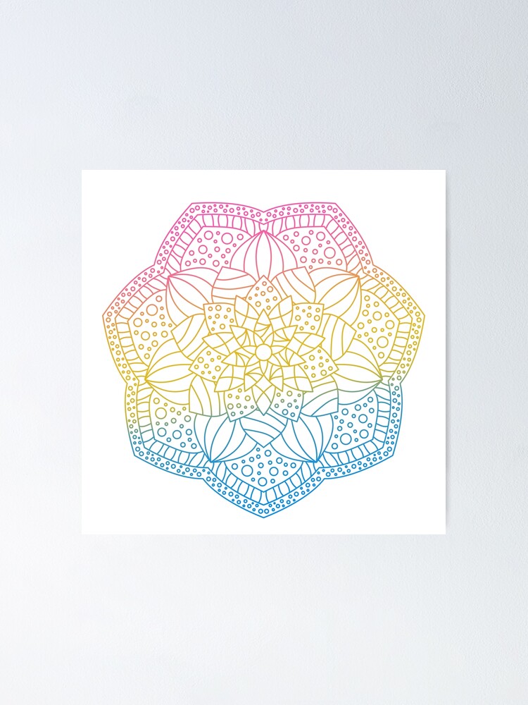 "Mandala Subtle Abstract Pan Pride Flag Yellow Lotus" Poster for Sale ...