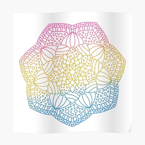 "Mandala Subtle Abstract Pan Pride Flag Yellow Lotus" Poster for Sale ...