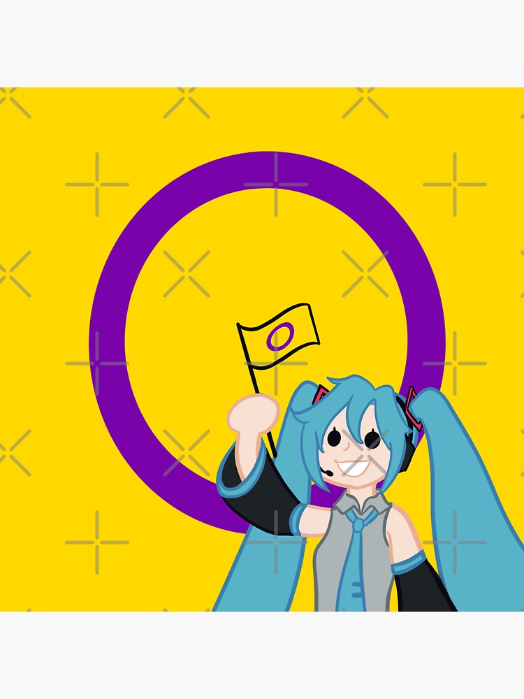 "Intersex Flag Miku Hatsune" Sticker for Sale by Vee-s-World-111 ...