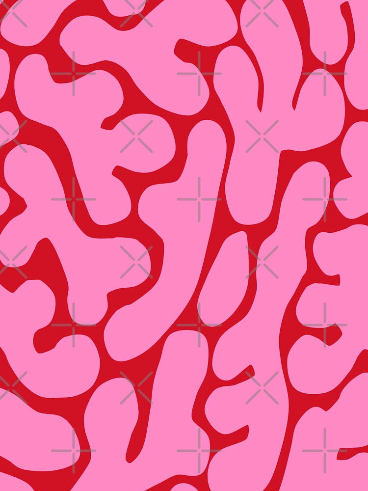 "Preppy Coral Reefs Pattern in Red and Pink" Sticker by Deutschic ...