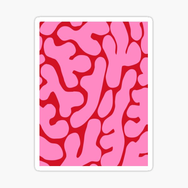 "Preppy Coral Reefs Pattern in Red and Pink" Sticker by Deutschic ...