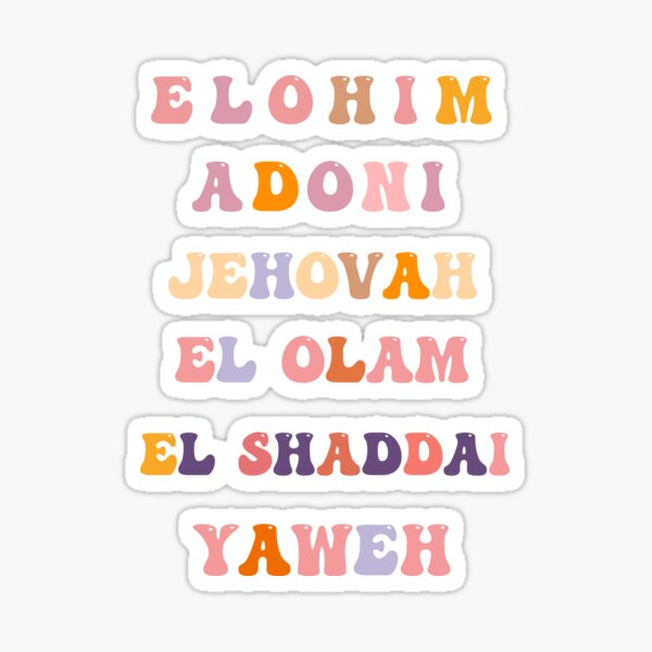 "Names of God" Sticker for Sale by createwithAde | Redbubble