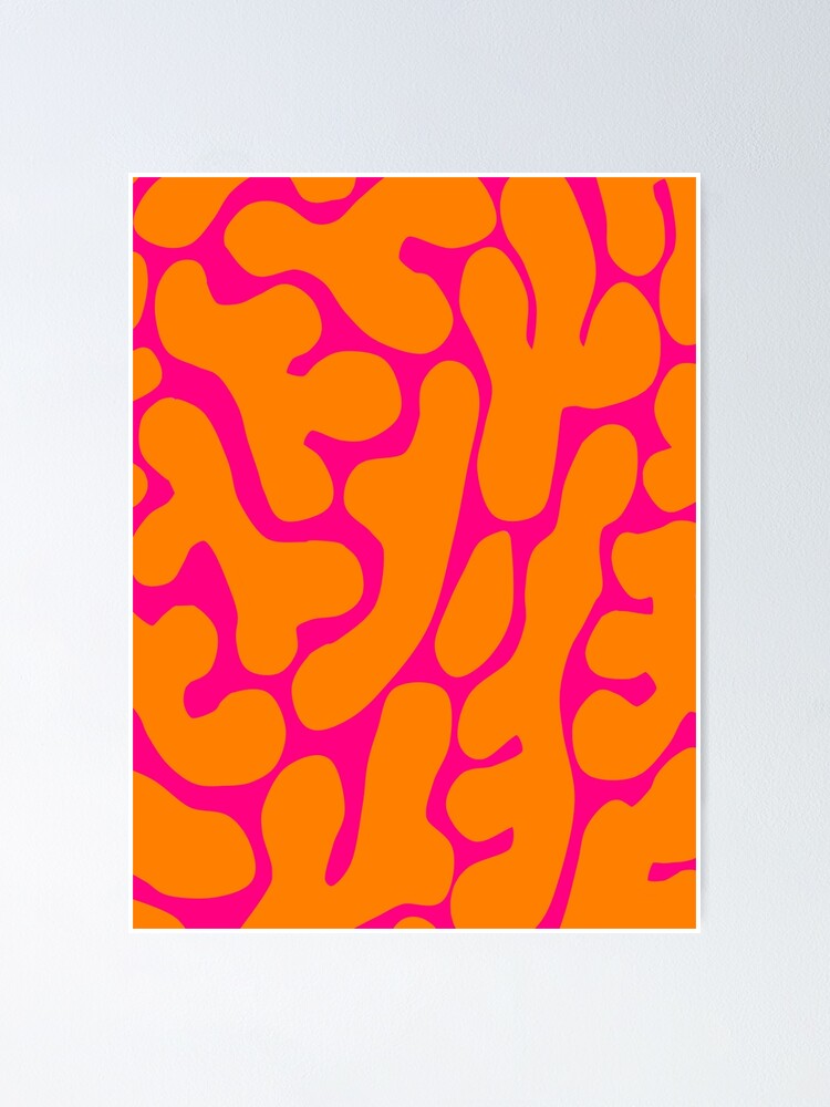"Preppy Coral Reefs Pattern in Pink and Orange" Poster for Sale by ...
