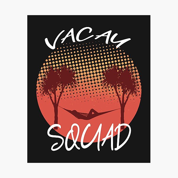 "vacay squad summer family Friends vacation sunset retro vintage design ...