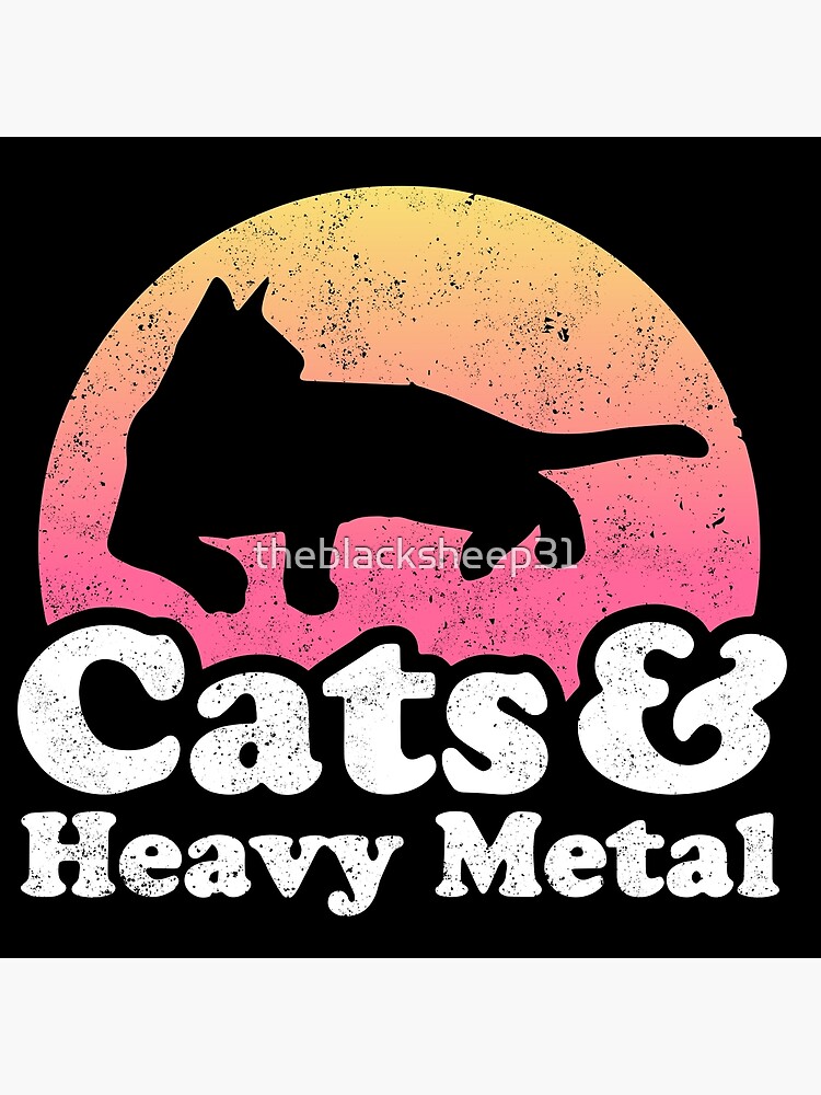 "Heavy Metal Retro Cat" Poster for Sale by theblacksheep31 | Redbubble