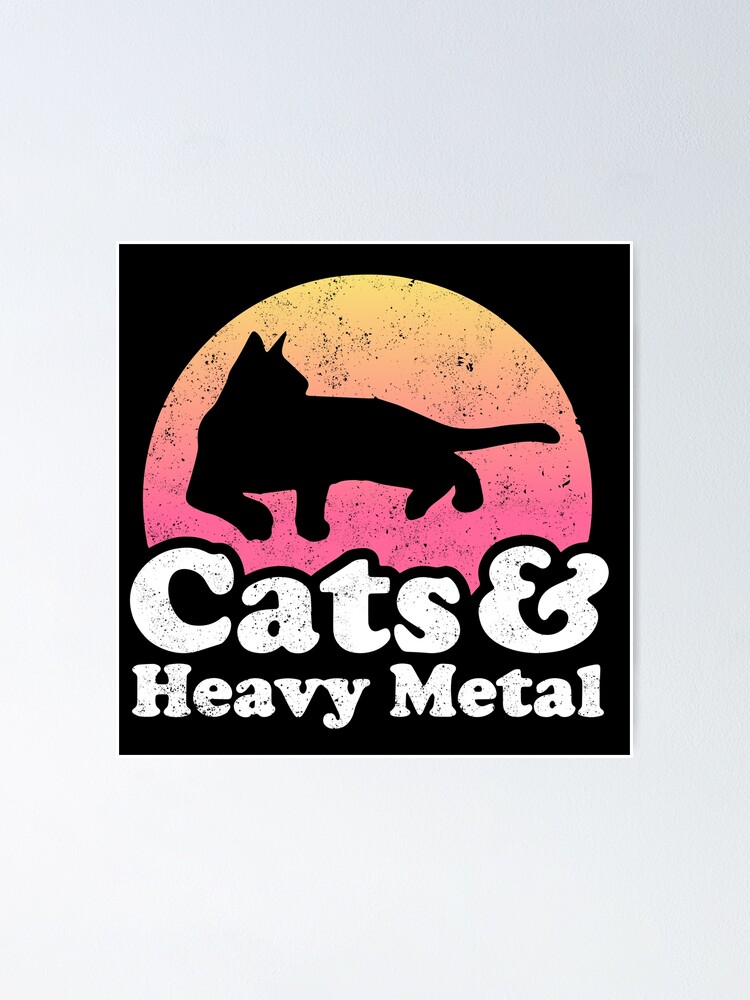 "Heavy Metal Retro Cat" Poster for Sale by theblacksheep31 | Redbubble
