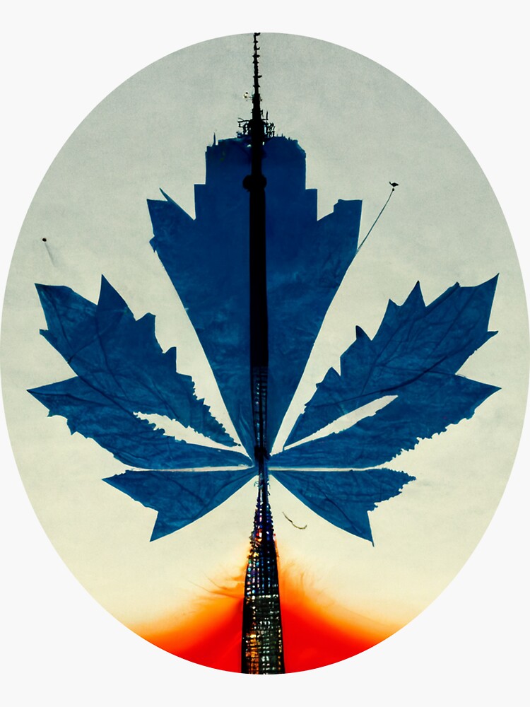 "Maple Leaf on the CN Tower" Sticker for Sale by bendups | Redbubble