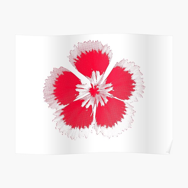 "Red and White Flower" Poster for Sale by NaturaidPhotos | Redbubble