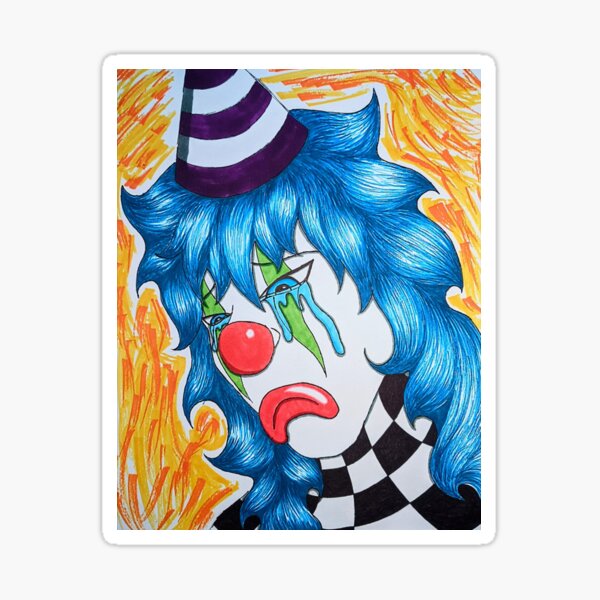 "Sad Clown" Sticker for Sale by AshtonRochaArt | Redbubble