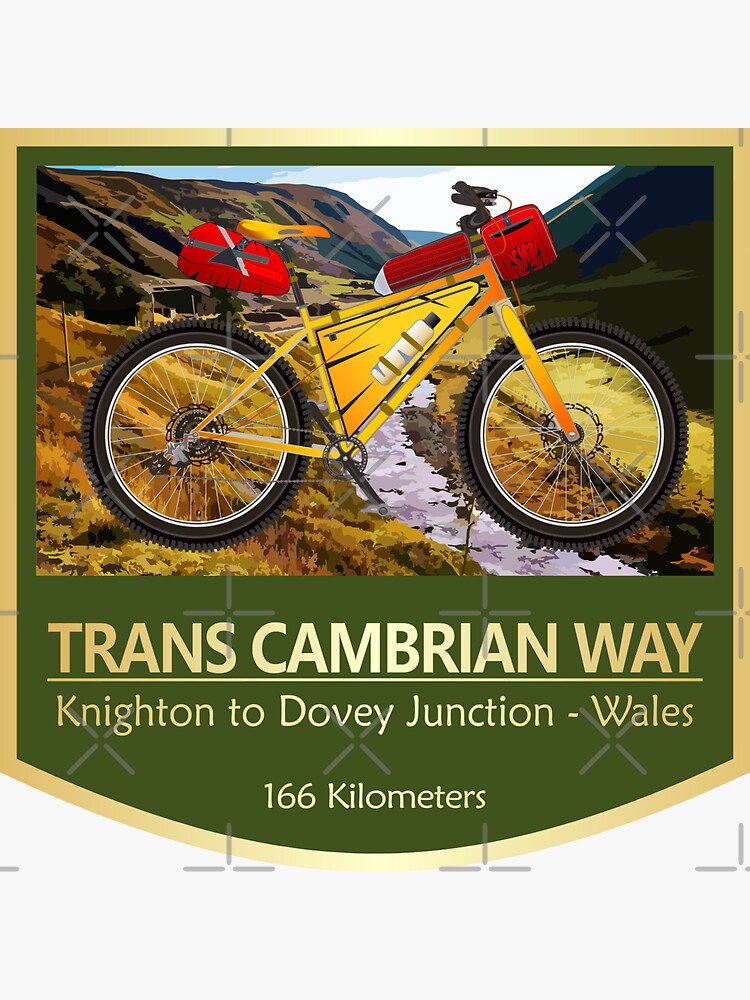 "Trans Cambrian Way (bike2)" Sticker for Sale by curranmorgan | Redbubble