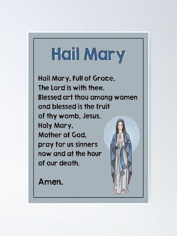 "The hail Mary prayer" Poster for Sale by Heavven | Redbubble