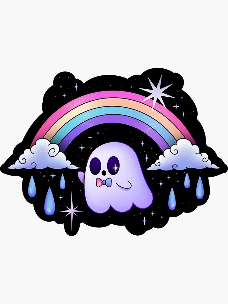 "Spooky cute pride ghost " Sticker for Sale by Texdoodles | Redbubble