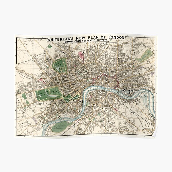 "Whitbread's new plan of London: drawn from authentic survey (1853) by ...