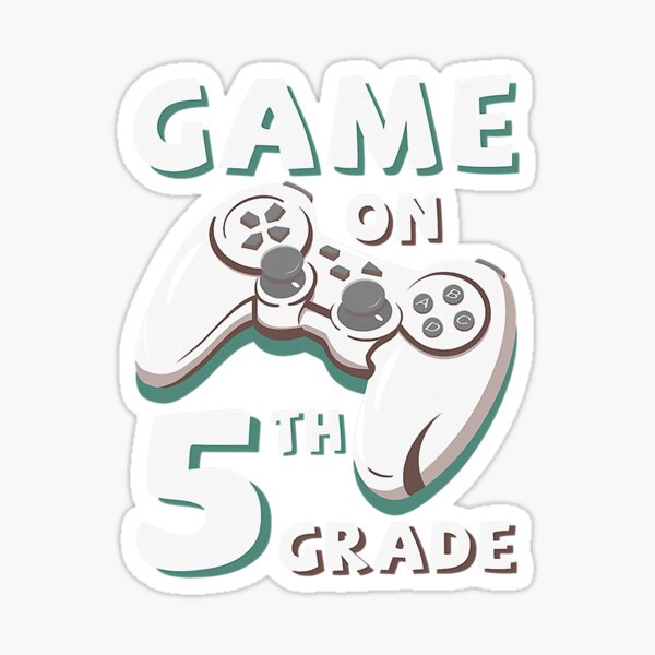 "Game On 5th Grade Video Game Boys Funny Back To School Kids" Sticker ...