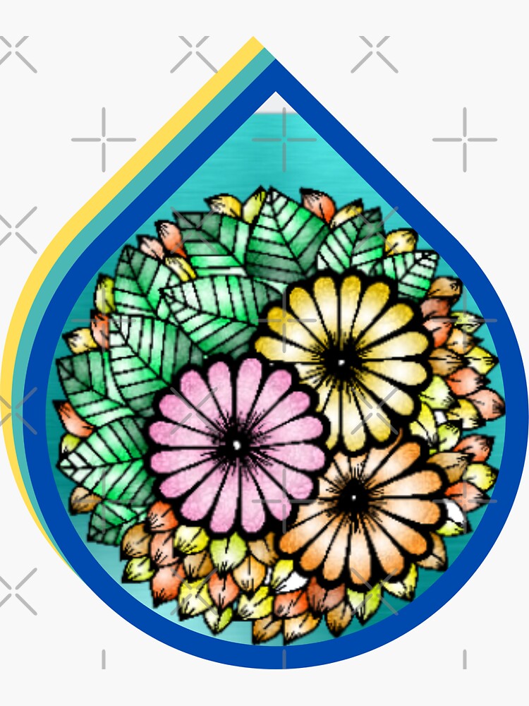 "Mandala Raindrop with Pink, Yellow, and Orange Sunflowers on Autumn ...