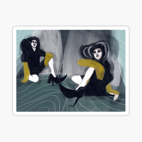 "Male fashion model illustration yellow and black" Sticker for Sale by ...