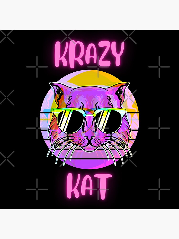 "Krazy Kat...This simple design of a crazy cat uses bright neon colors ...