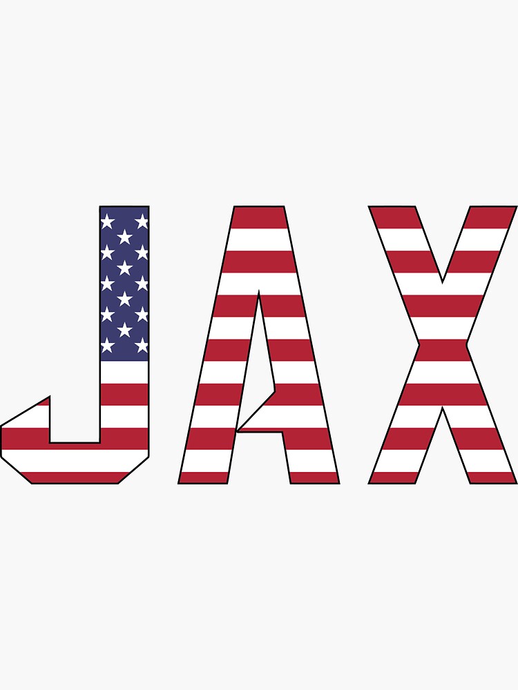 "Jax - USA FLAG" Sticker for Sale by JaxWorks | Redbubble