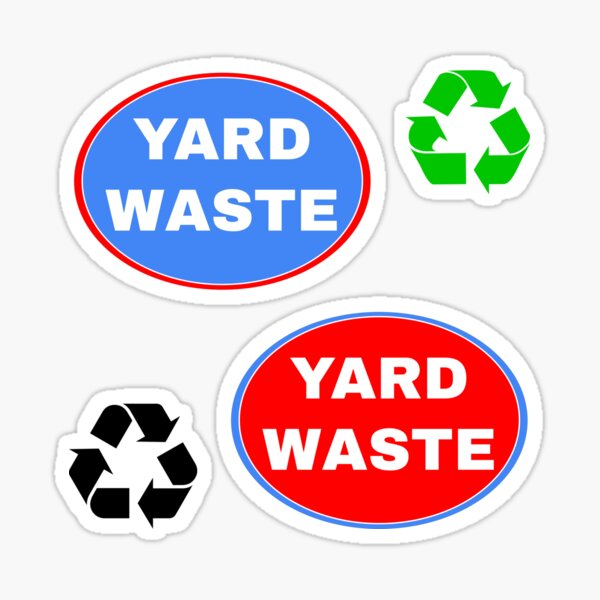 "Yard Waste Recycling Sign Stickers for Trash Cans, Garbage Cans and ...
