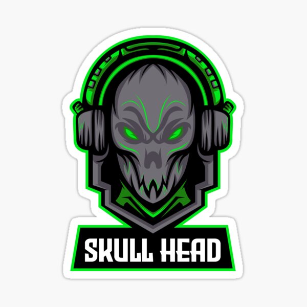 "Gaming design (Skull Head)" Sticker for Sale by hamzakk7 | Redbubble